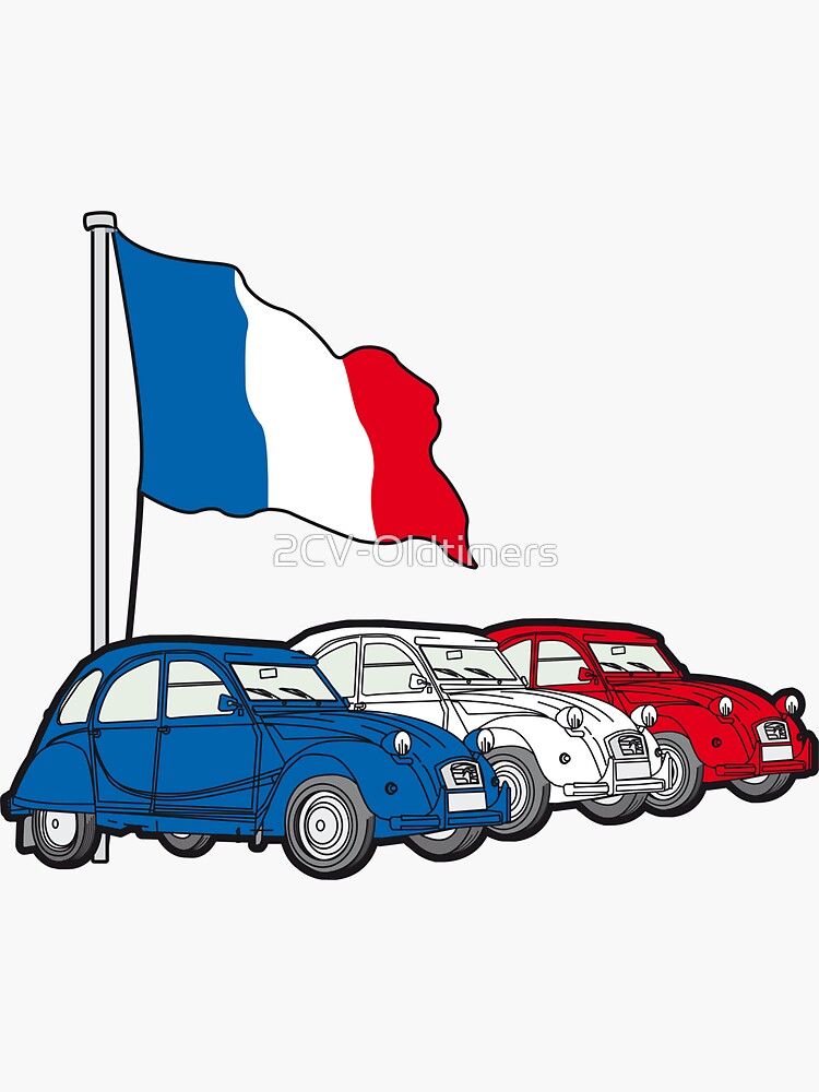 "Retro 2cv duck from France flag" Sticker for Sale by 2CV-Oldtimers ...
