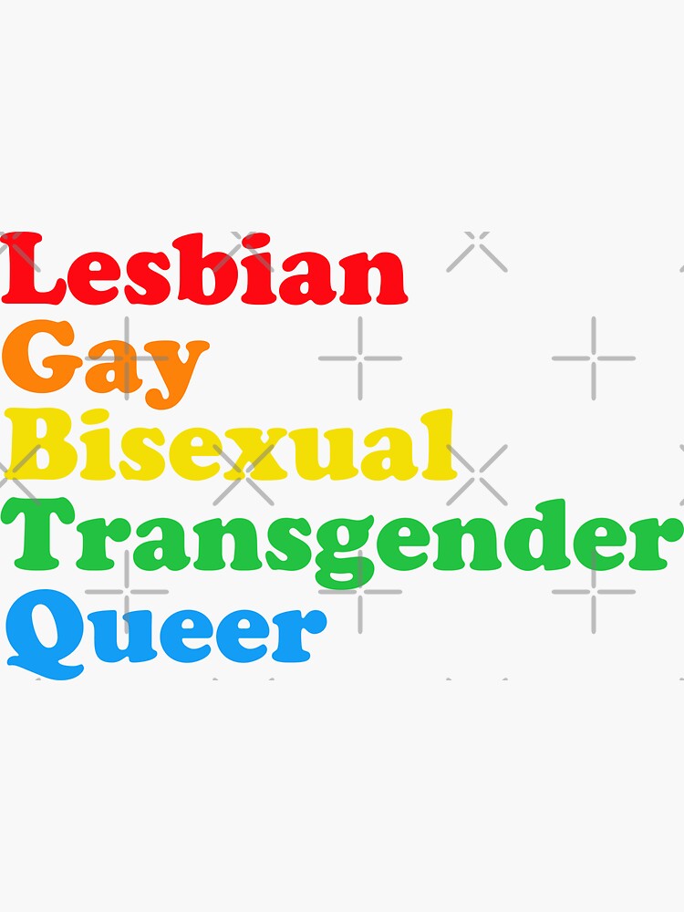 Lgbtq Acronym Rainbow Gay Pride Sticker For Sale By Elishamarie28