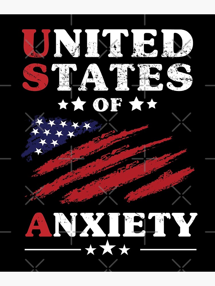 "United States of Anxiety Vintage Us Flag" Poster for Sale by ...