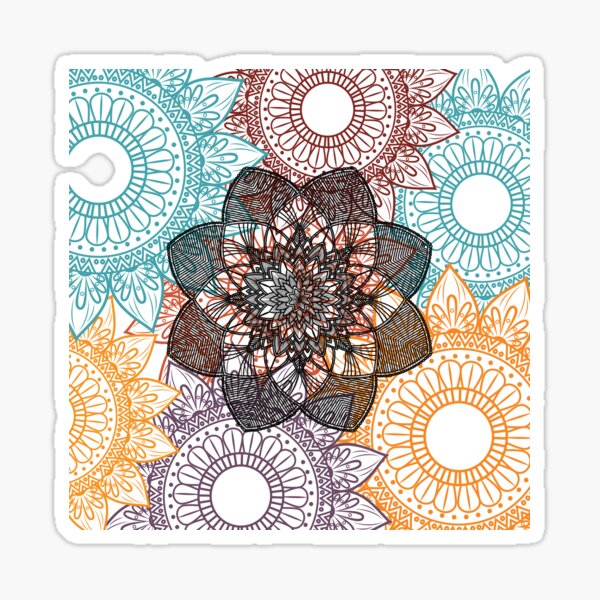 "Multicolour - Mandalas" Sticker for Sale by LiteFeather1 | Redbubble