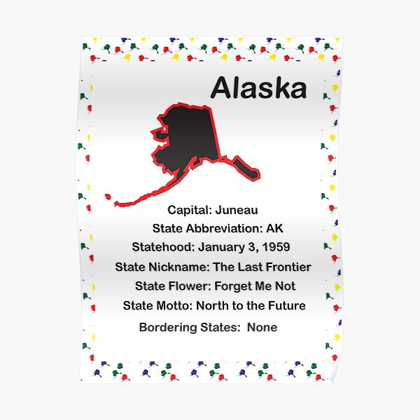 "Alaska State Fact Poster" Poster for Sale by ValeriesGallery | Redbubble