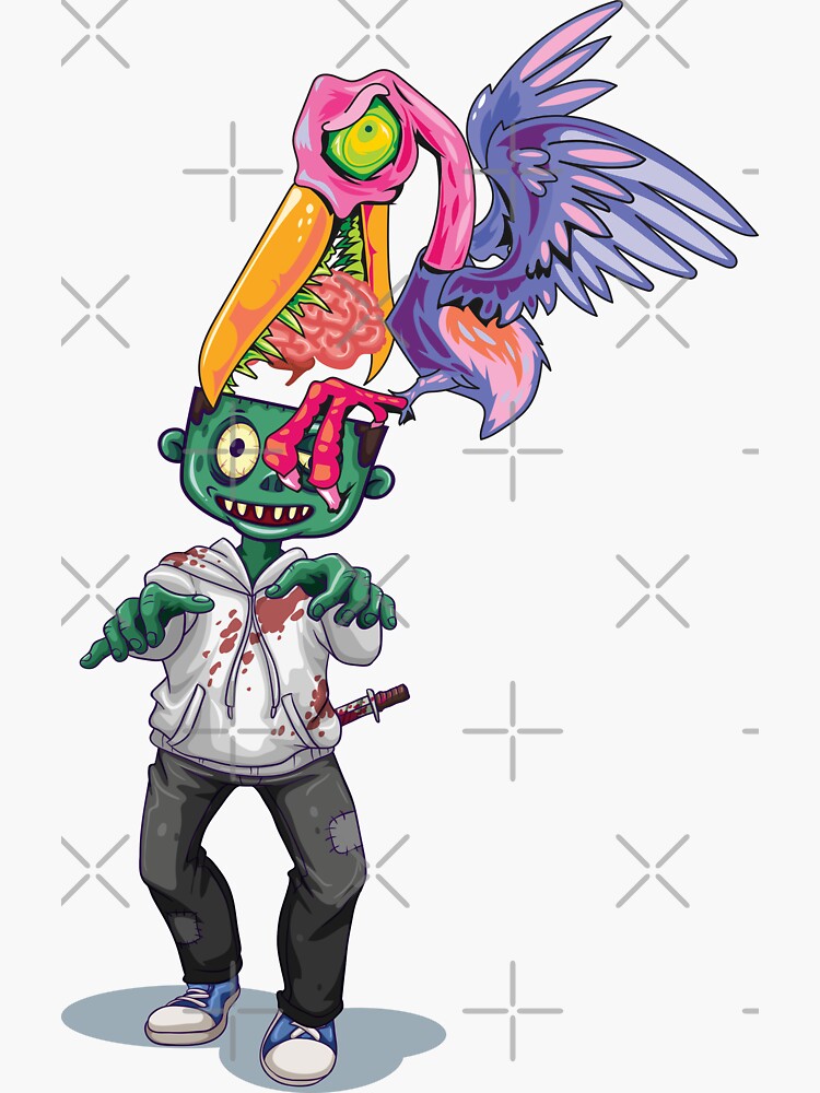 "Flamingo Demon Monster Hunter Zombie" Sticker for Sale by youneik ...