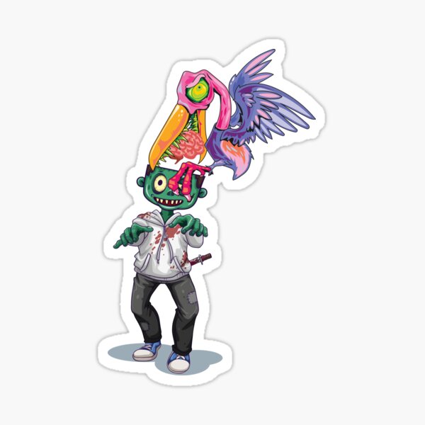 "Flamingo Demon Monster Hunter Zombie" Sticker for Sale by youneik ...