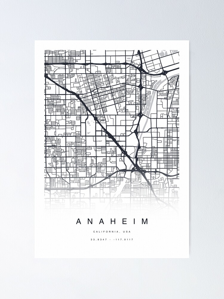 "Anaheim, California USA Map Poster" Poster by TheZenSprout | Redbubble
