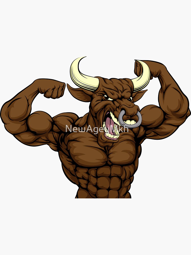 "Bull Gym design." Sticker for Sale by NewAgeyMkh | Redbubble