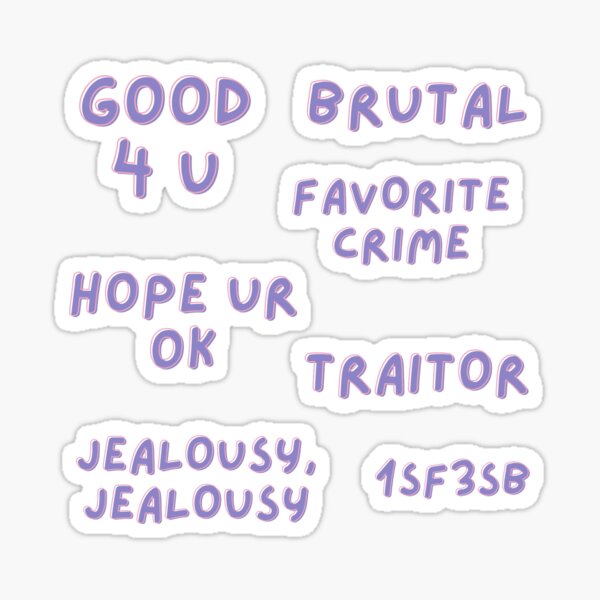 "sour album song titles - olivia rodrigo sour sticker pack (pink border ...