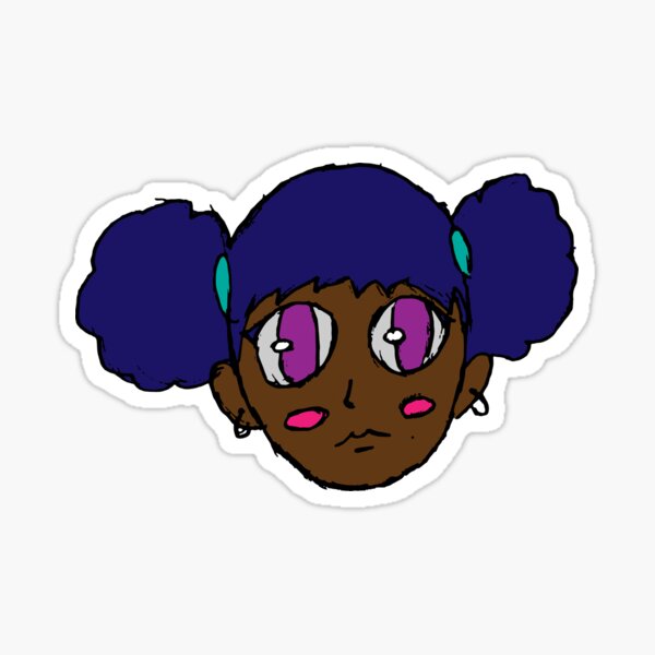 "anime drawing blue girl" Sticker by vicky101otaku | Redbubble