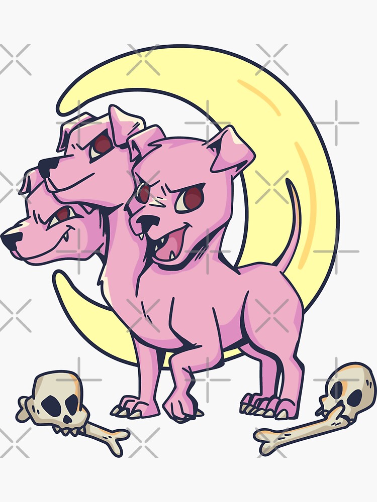 "Pastel Goth Kawaii Cute Creepy 3 Headed Dog doggy" Sticker for Sale by ...