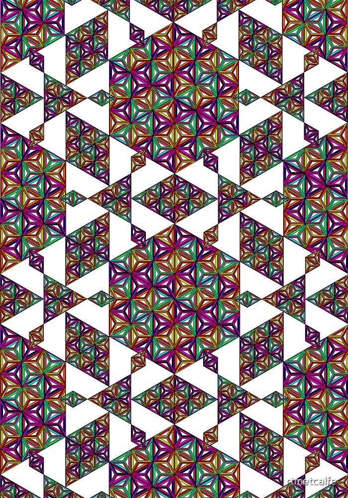 "Triangular Prismatic Fractal Tessellation on White" by rtmetcalfe ...