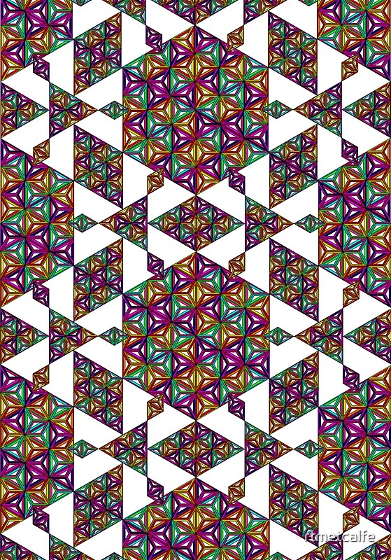 "Triangular Prismatic Fractal Tessellation on White" by rtmetcalfe ...