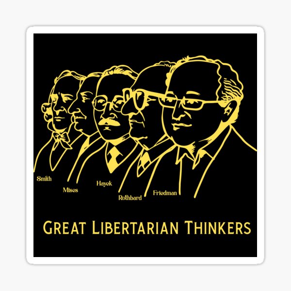"Great Libertarian Thinkers - yellow" Sticker by LibertarianSt | Redbubble