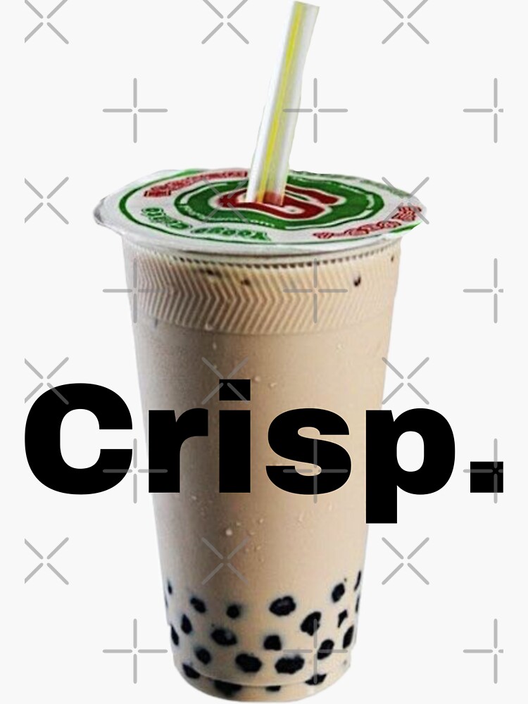 "Crisp boba tea drink meme" Sticker for Sale by dyslsexyia | Redbubble