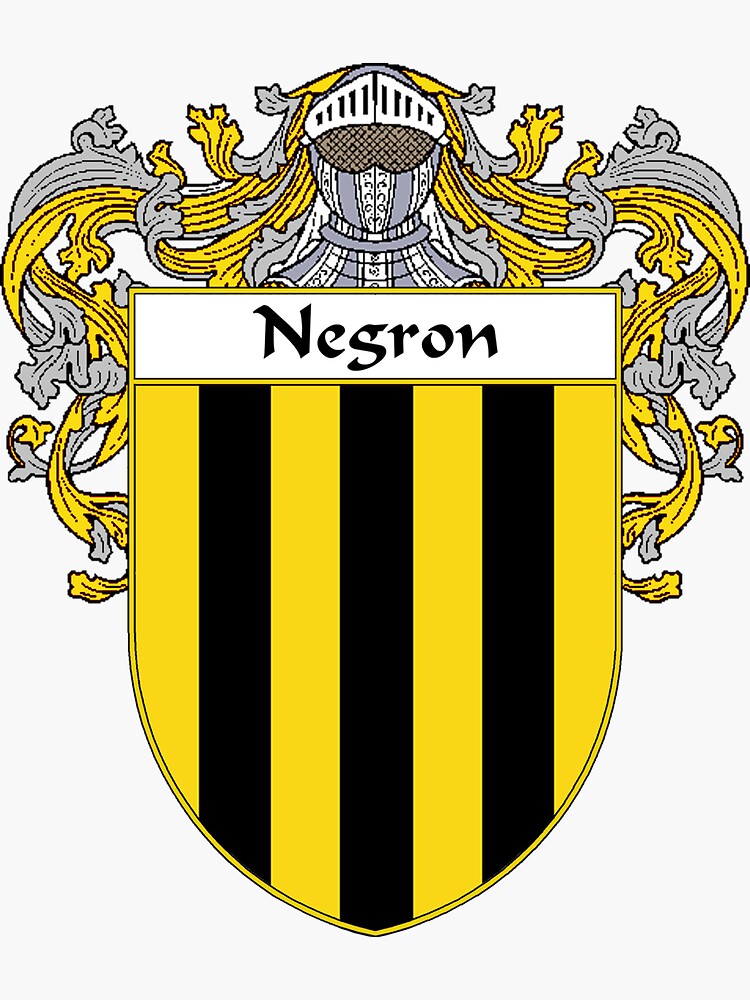 Pegatina for Sale con la obra «Escudo de armas de Negron / cresta de la ...