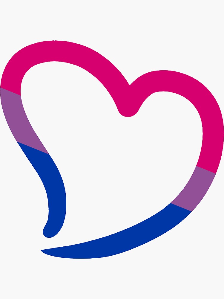 "Bi Heart" Sticker by GrainTheBread | Redbubble