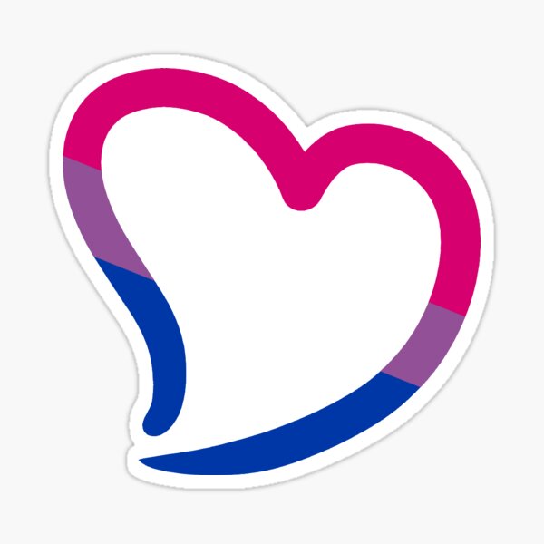 "Bi Heart" Sticker by GrainTheBread | Redbubble