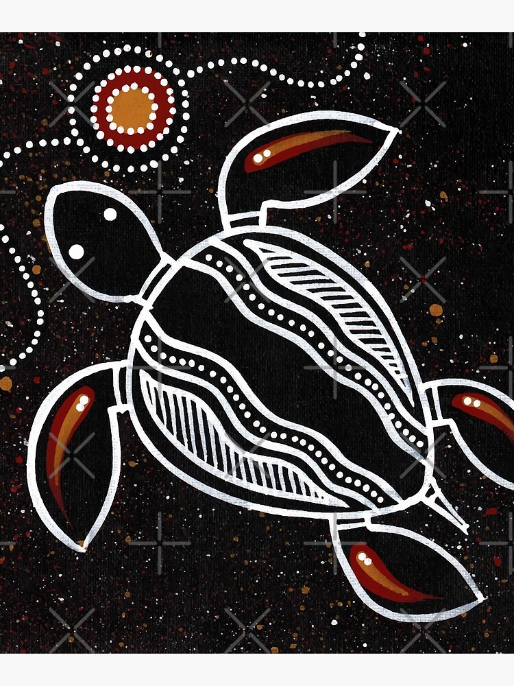 "Authentic Aboriginal Art - Sea Turtle" Mounted Print for Sale by ...