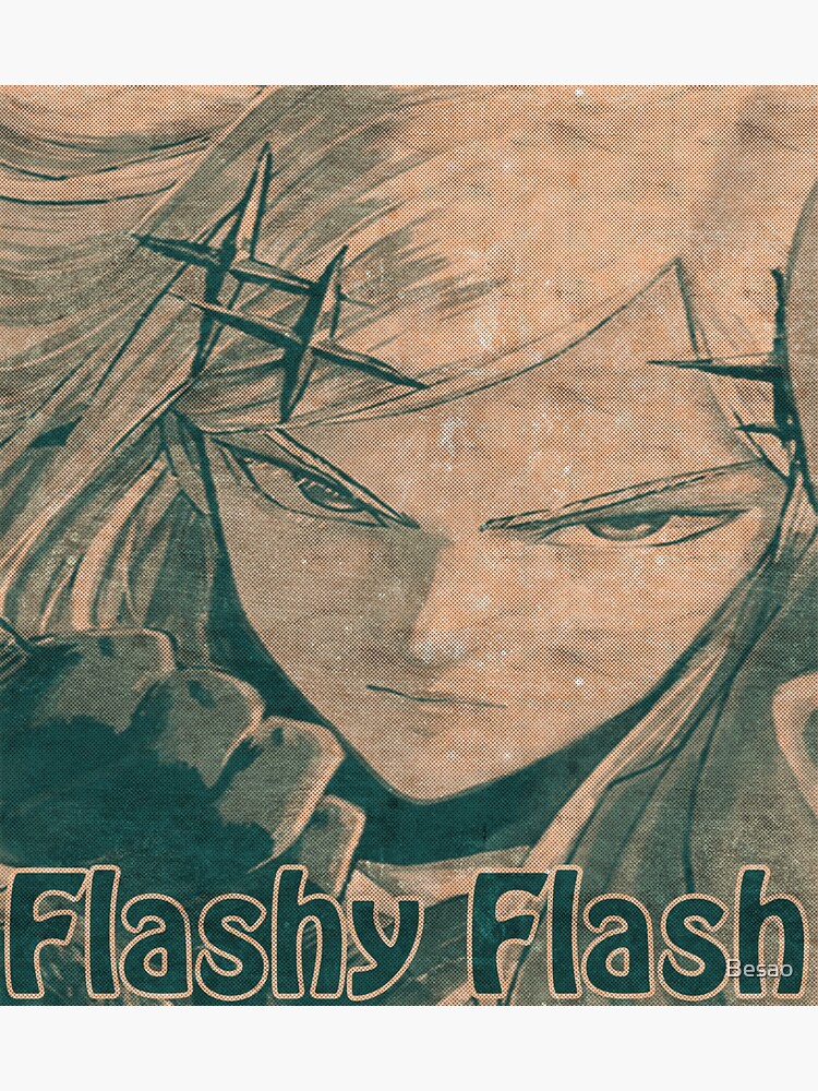 "Minimalist Vintage Design, Flashy Flash, One Punch" Sticker by Besao ...