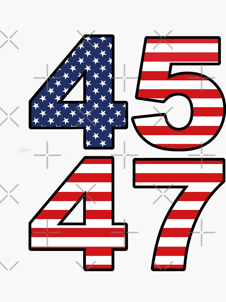 "Re-elect President Donald Trump 45 47 45th 47th USA" Sticker for Sale by Draculaura2009 | Redbubble