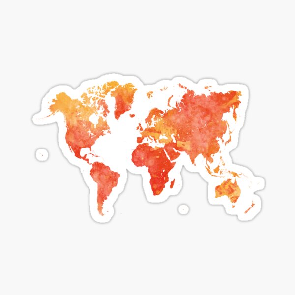 "World map in watercolor" Sticker for Sale by paulrommer | Redbubble