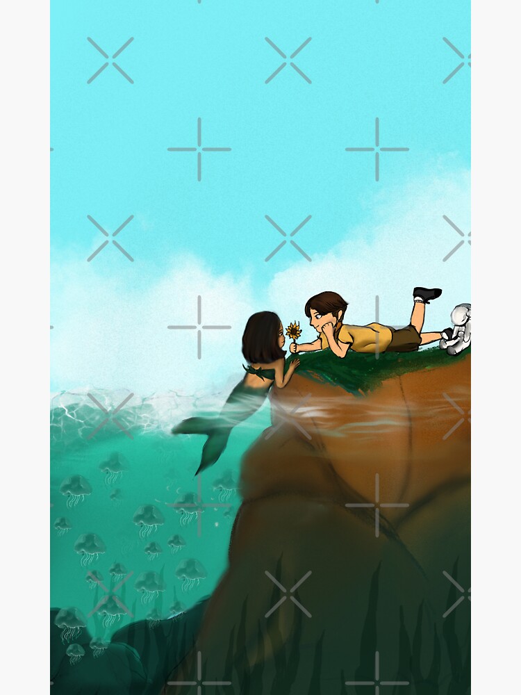 "Mermaid and Human Friend" Sticker for Sale by Jhammy | Redbubble