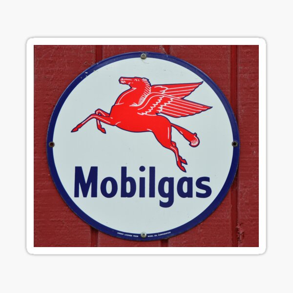 "Mobile Gas vintage sign" Sticker for Sale by dltphoto | Redbubble