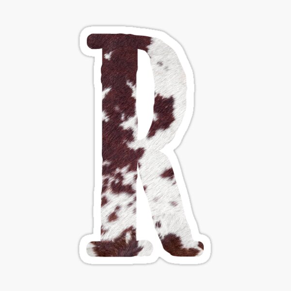"Cow Print Letter- R Sticker" Sticker for Sale by mattie-814 | Redbubble