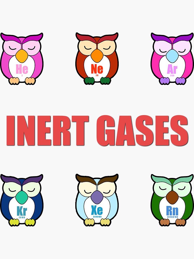 "Inert Gases - Elements Owl" Sticker for Sale by PinYunArt | Redbubble