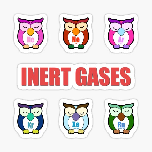 "Inert Gases - Elements Owl" Sticker for Sale by PinYunArt | Redbubble