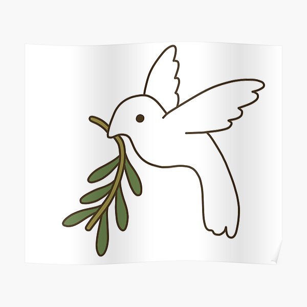 Póster «Paloma con hoja de olivo» de line-on-line | Redbubble
