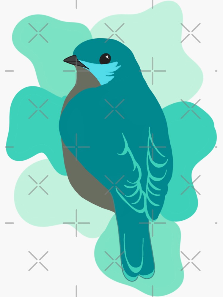 "Teal bird" Sticker for Sale by zaaarene | Redbubble