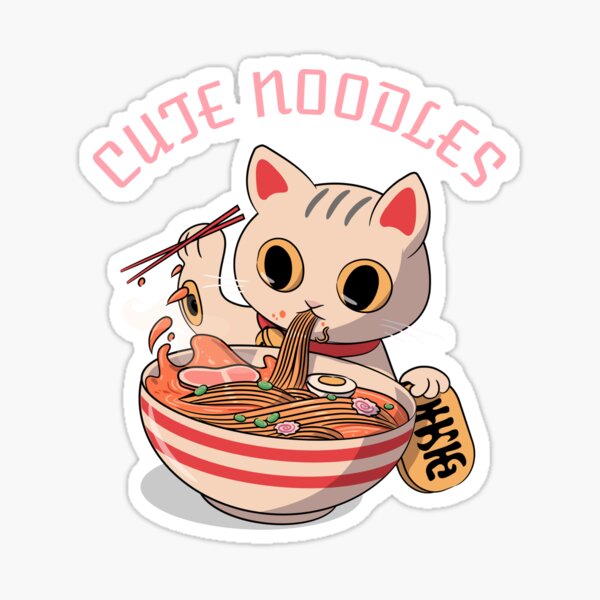 "Cute Noodles Cat Baby Onesie | Gender Neutral Baby Bodysuit" Sticker ...