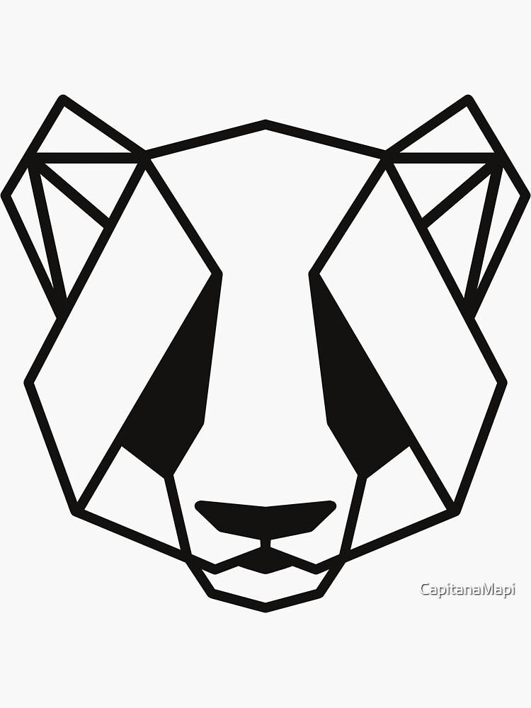 "Geometry Panda Bear | Traditional tattoo black lines" Sticker by ...
