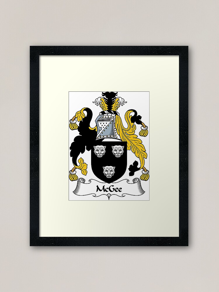 "McGee Coat of Arms / McGee Family Crest" Framed Art Print by ...