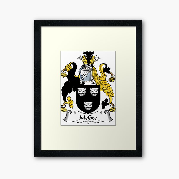 "McGee Coat of Arms / McGee Family Crest" Framed Art Print by ...