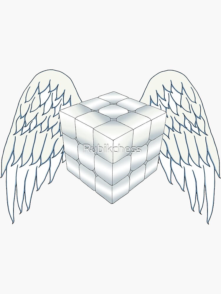 "Celestial Angel Cube (Saint Cube)" Sticker for Sale by Rubikchess ...