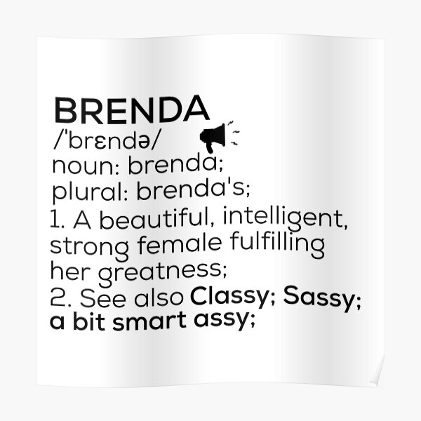 "Brenda Name Definition" Poster by Teelogic | Redbubble