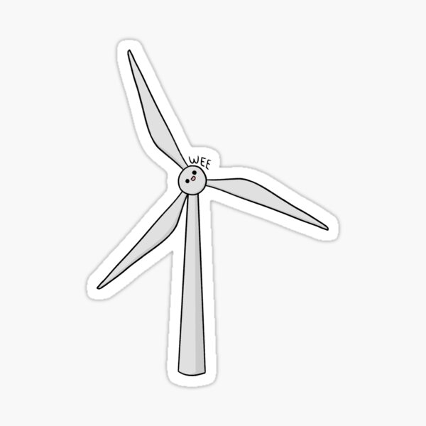 "Happy Wind Turbine Sticker" Sticker for Sale by apinya-artsy | Redbubble