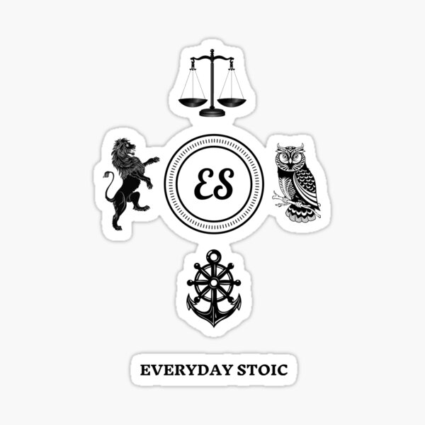 "The 4 Stoic Virtues" Sticker for Sale by EverydayStoic | Redbubble