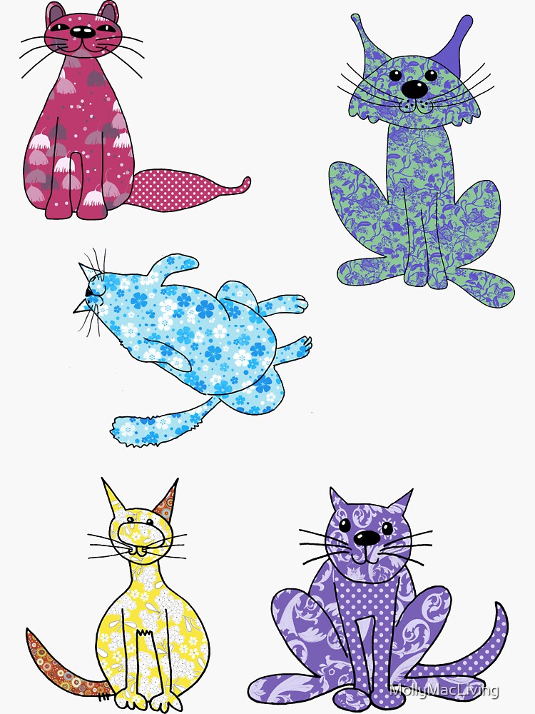 "A clowder of cats" Sticker for Sale by MollyMacLiving | Redbubble