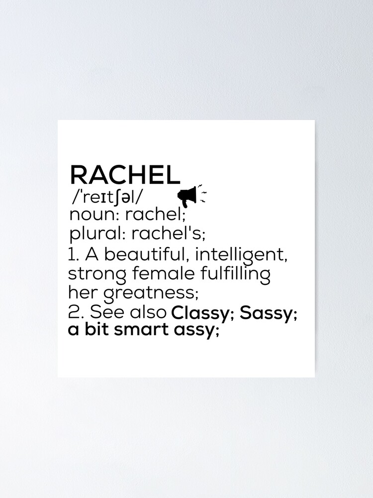 "Rachel Name Definition" Poster for Sale by Teelogic | Redbubble