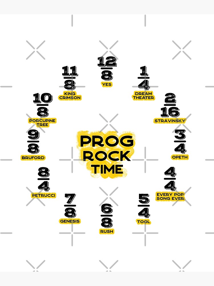 "Prog Rock Time Signatures Clock for Musicians" Poster for Sale by ...