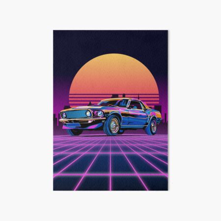 "Ford Mustang 1969 Synthwave" Art Board Print for Sale by Javakun ...