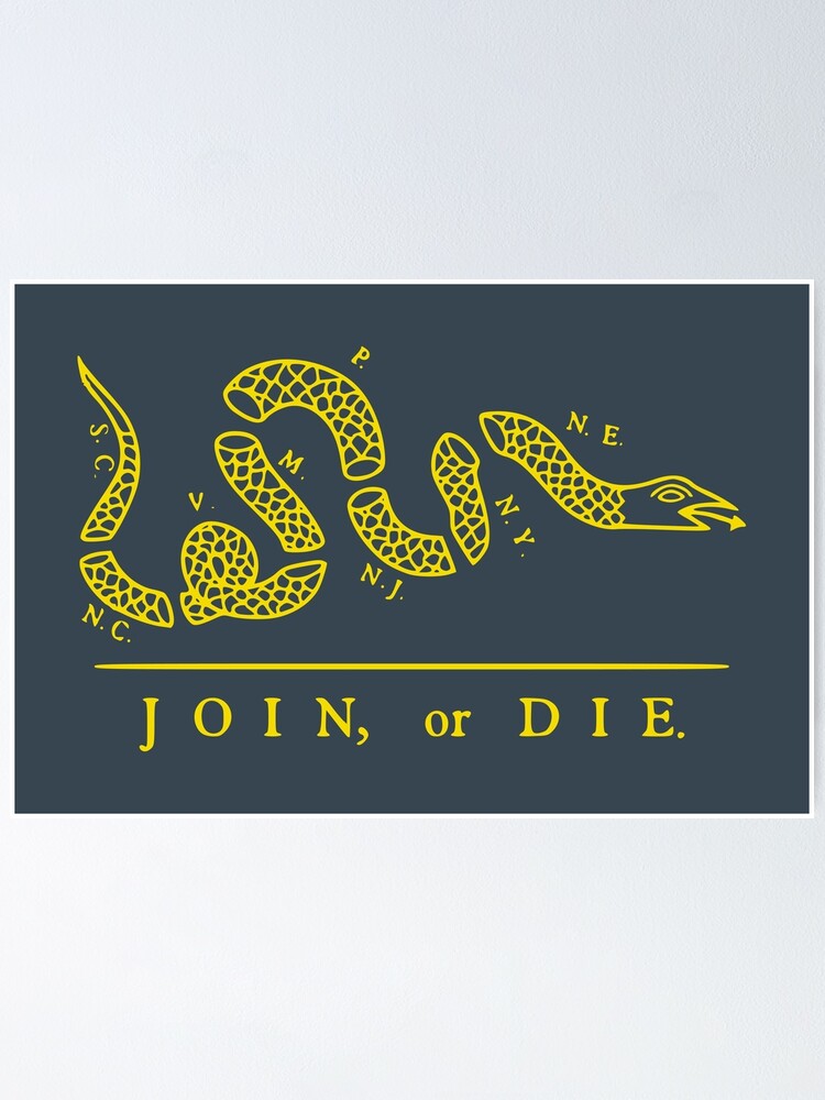 "The Join (Benjamin Franklin 'Join, or Die' political cartoon ...