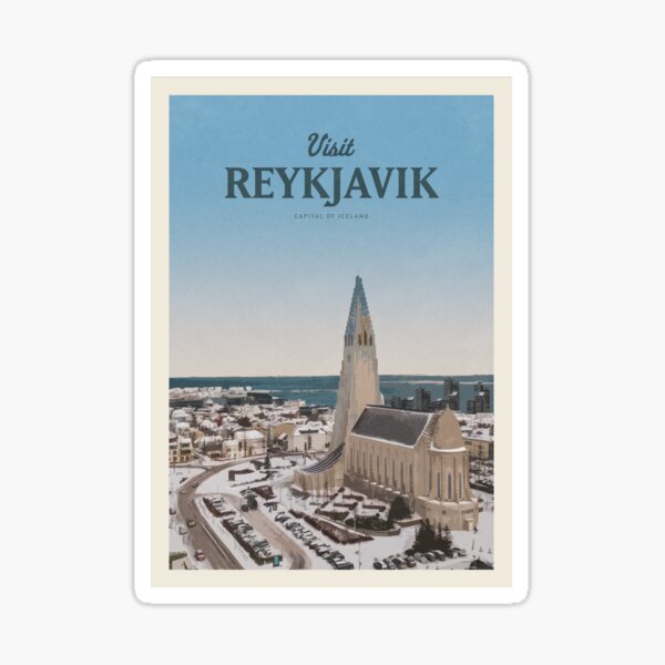 "Visit Reykjavik" Sticker for Sale by CallumGardiner | Redbubble