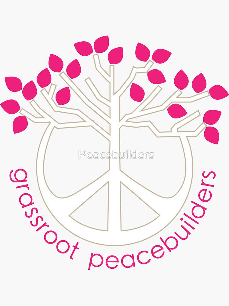 "Tree Peace Sign, Pink Leaves, Transparent, Peacebuilders" Sticker by ...