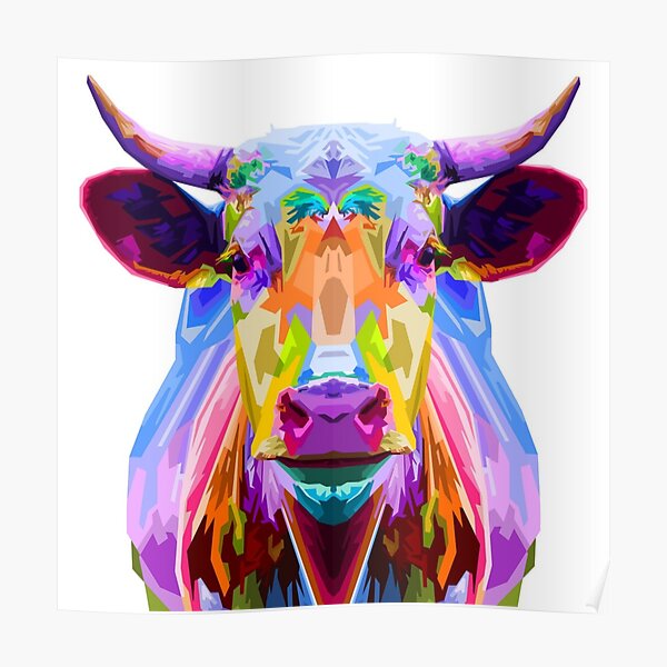 "Cow" Poster for Sale by Hand-drawn | Redbubble