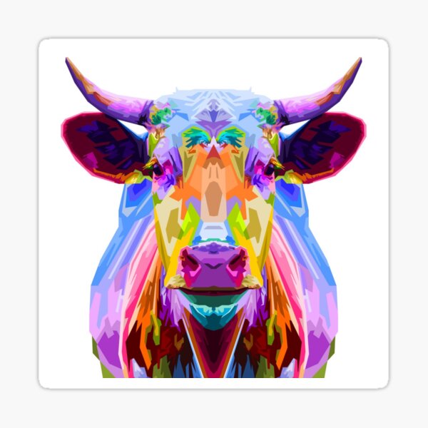 "Cow" Sticker for Sale by Hand-drawn | Redbubble