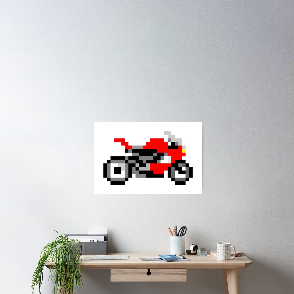 "Racing motorcycle pixel design." Poster for Sale by CIMANN | Redbubble