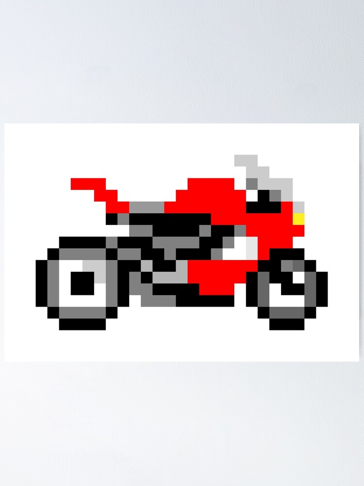 "Racing motorcycle pixel design." Poster for Sale by CIMANN | Redbubble
