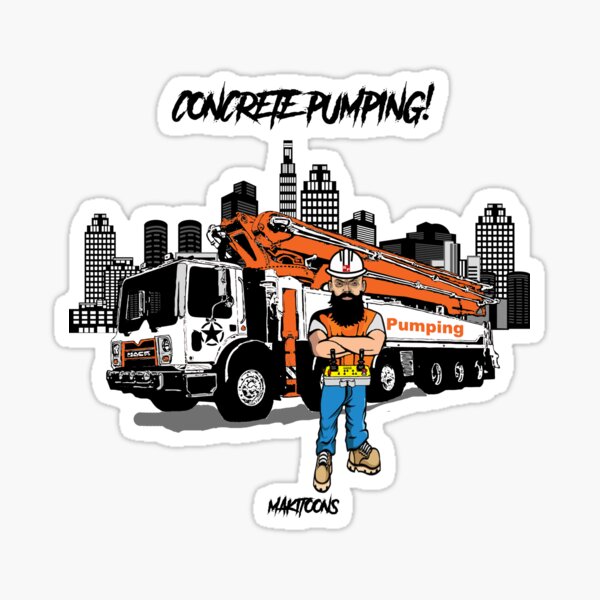 "Man concrete pumper" Sticker for Sale by Makitoons | Redbubble